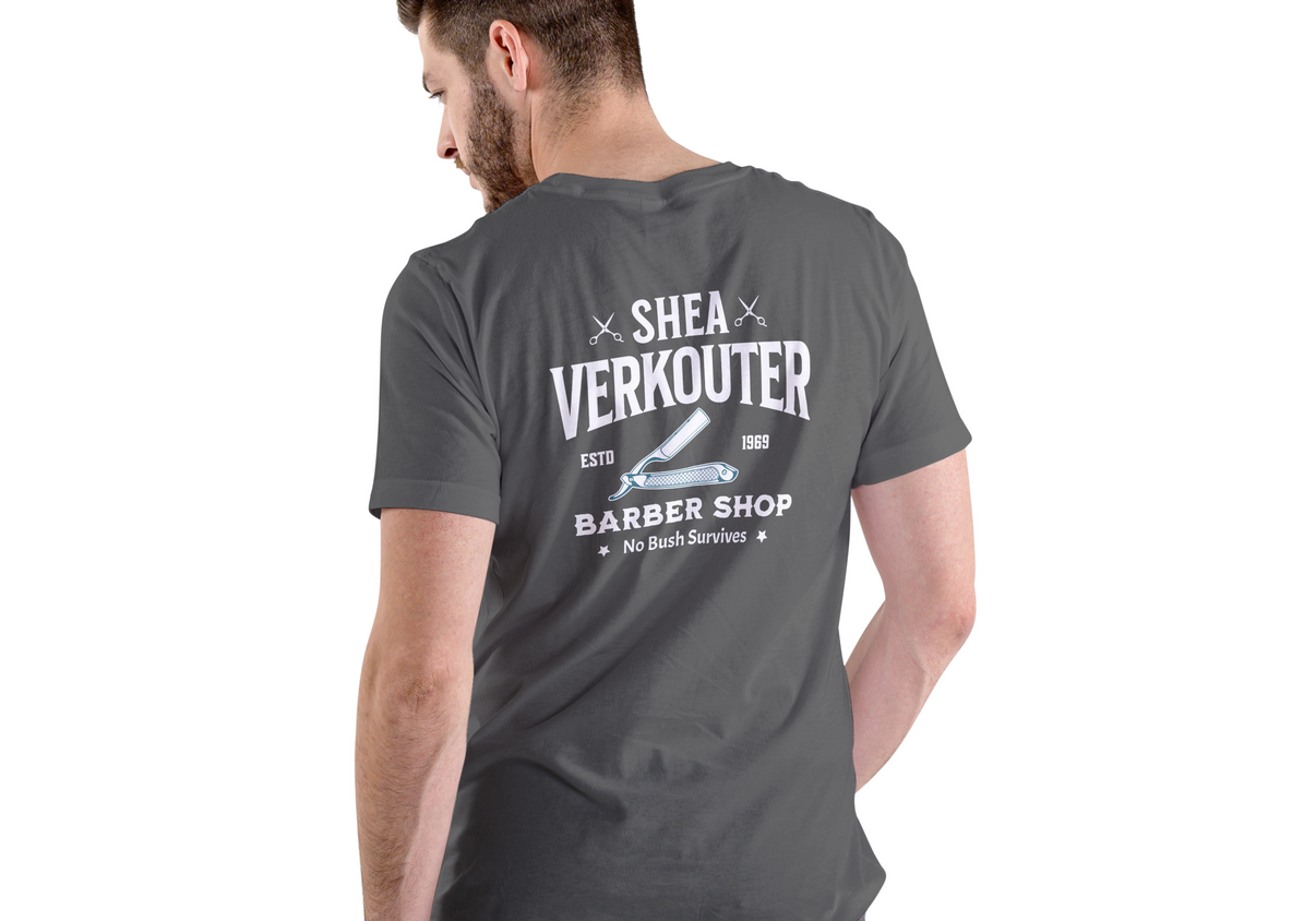 Shea Verkouter,Barber Shop, T-SHIRT, UNISEX, COTTON – Scents of Humor